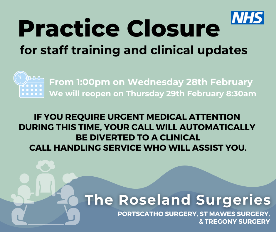 Practice Closure for staff training and clinical updates (Wednesday ...