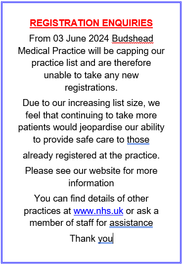 New Patients Information - Budshead Medical Practice